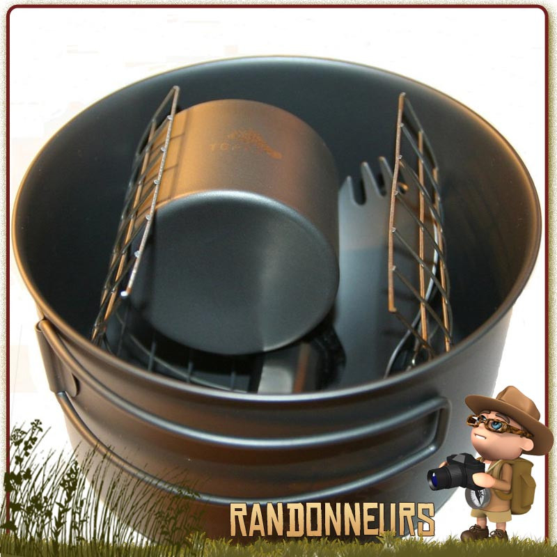 Set Réchaud Titane Siphon Alcool Toaks trek randonnée ultra légère